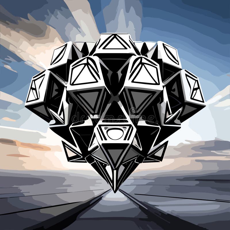 Geometric Tranquility: the Serene Dawn of Shapes Stock Vector ...