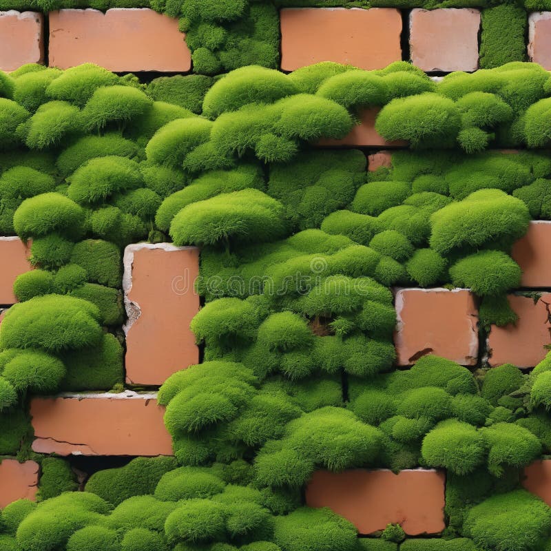 Rustic Charm Unveiled a MossCovered Brick Wall Perfect for Rustic Decor ...
