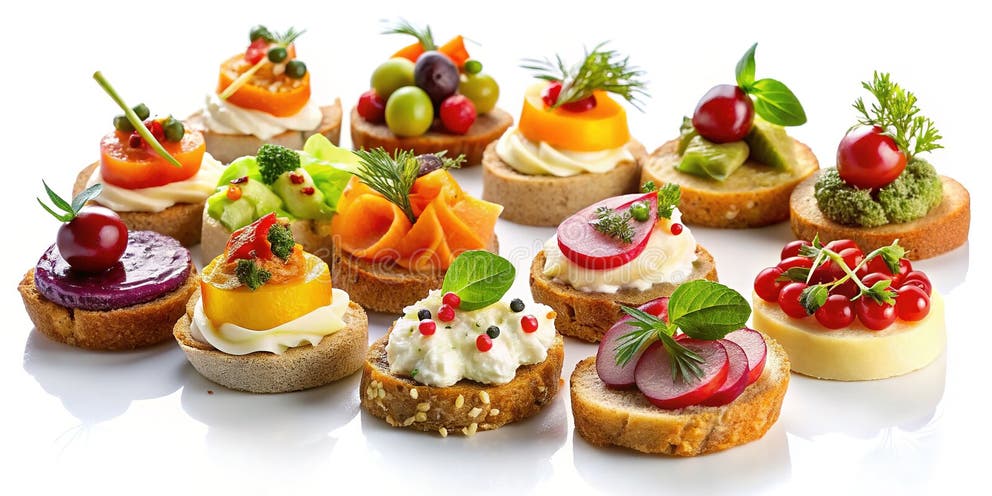 Exquisitely Displayed Gourmet Canaps a Culinary Masterpiece Captured in Stunning Detail Stock ...