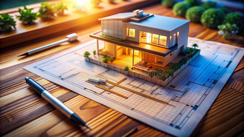 Intricate Architectural Design Plan a TiltShift Miniature Perspective ...