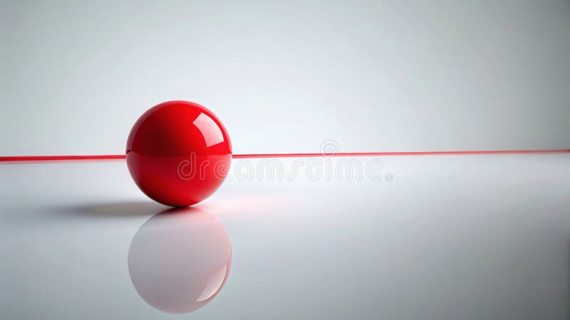 Abstract Minimalist Design Red Dot and Lines on White Background a ...