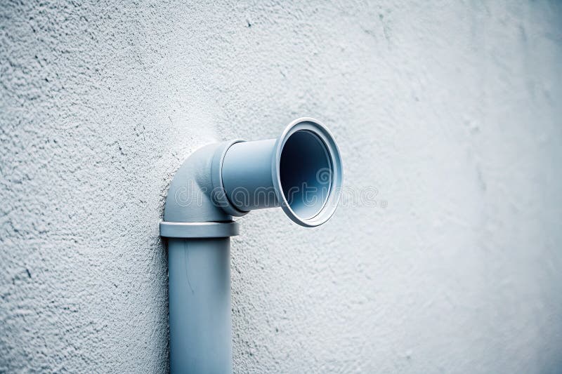 Minimalist Concrete Wall Accentuated by a Striking PVC Pipe Fitting a ...