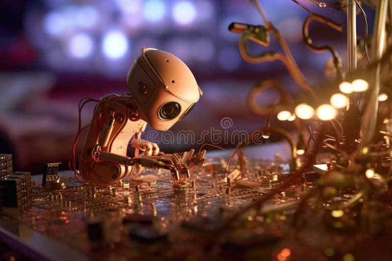 A Microscopic Robot Repairs the Insides of a Computer. Generative AI ...