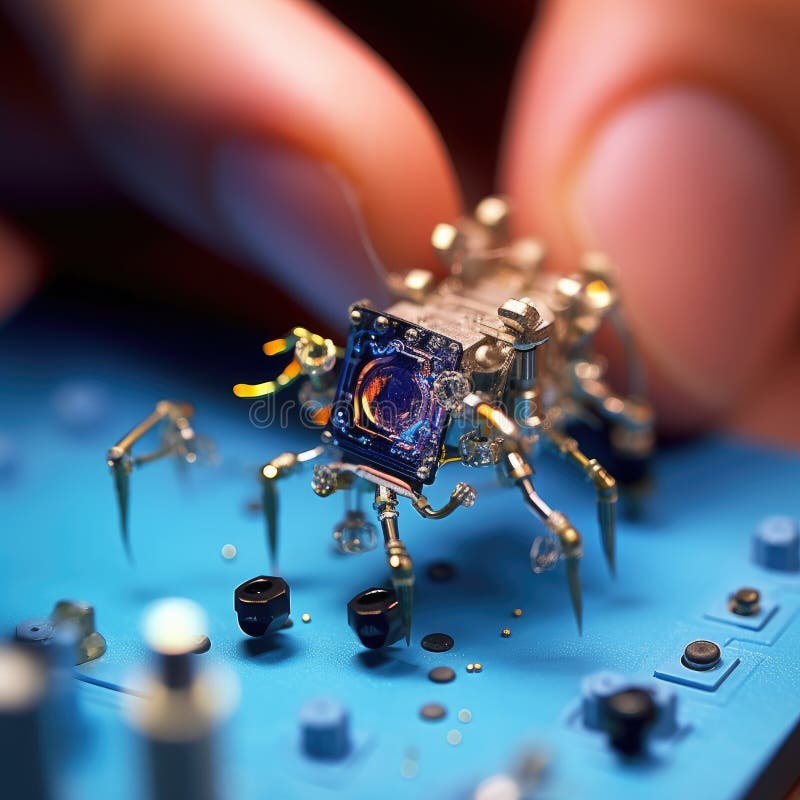 Microscopic Spy Robot in the Shape of an Insect. Generative AI Stock ...
