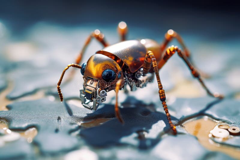 Microscopic Spy Robot in the Shape of an Insect. Generative AI Stock ...