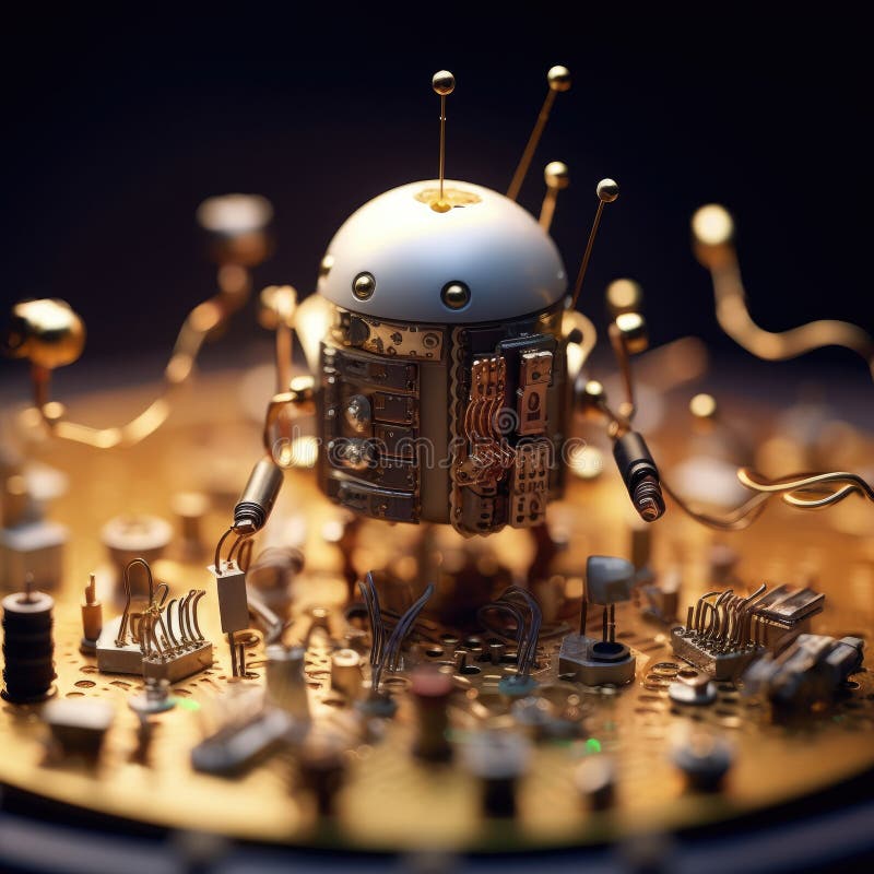 A Microscopic Robot Repairs the Insides of a Computer. Generative AI ...