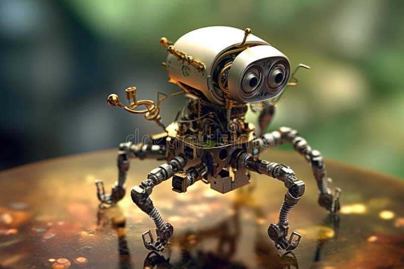 Microscopic Spy Robot in the Shape of an Insect. Generative AI Stock ...