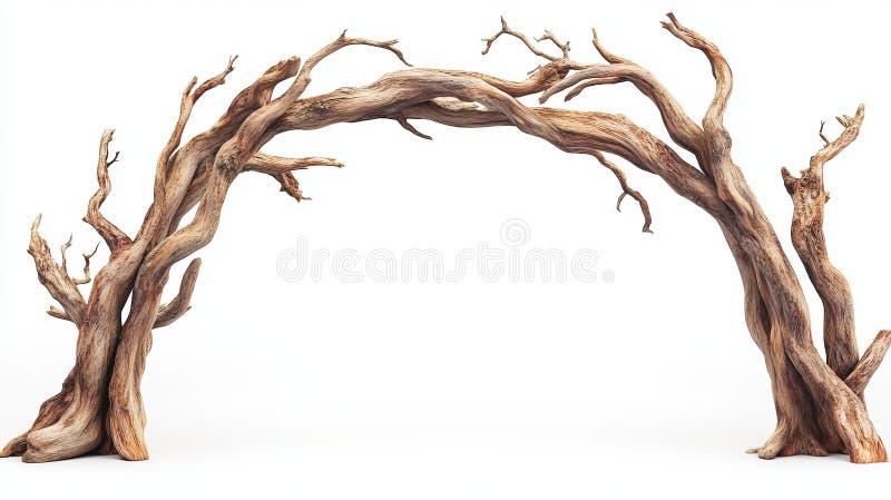 Enchanting Natural Archway Formed by Twisted Tree Branches on a White ...
