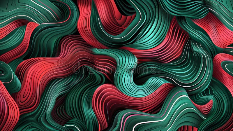Enchanting Harmony: Abstract Red and Green Pattern. Generative AI Stock ...