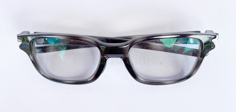 Black Glasses for Man Front View on White Background Stock Image ...