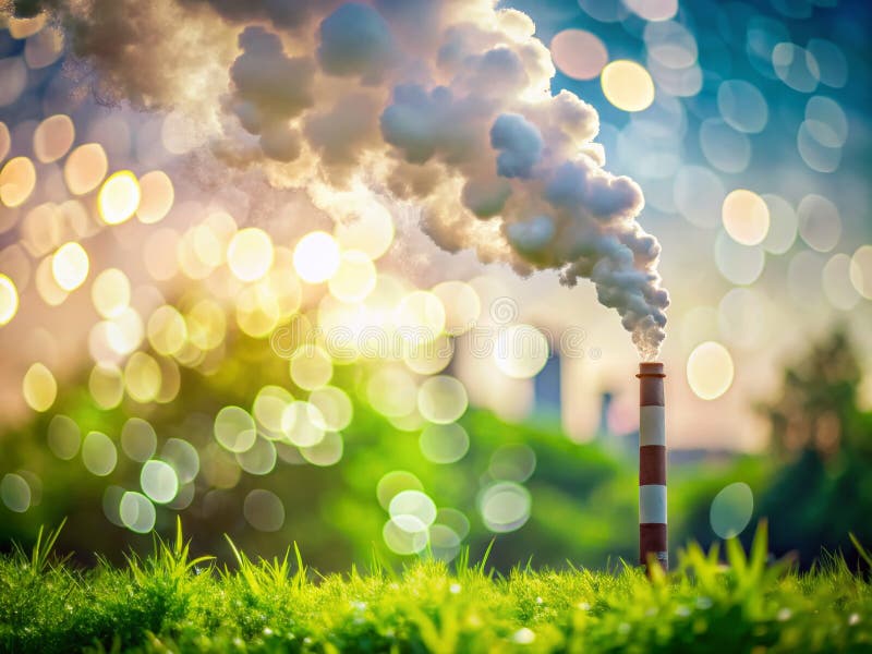 Visualizing Carbon Footprint Reduction a Bokeh Effect Depicting ...