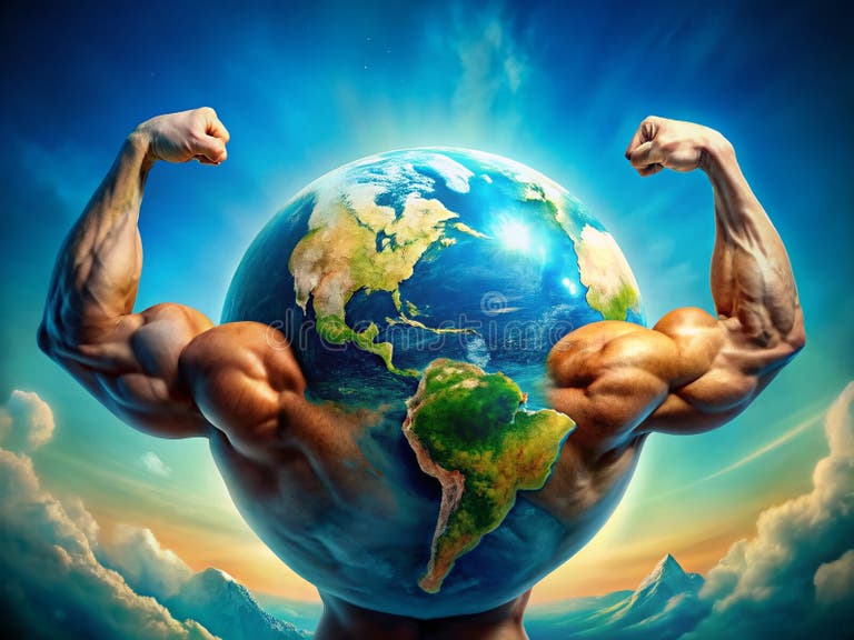 Global Strength and Environmental Resilience a Powerful Earth Globe ...