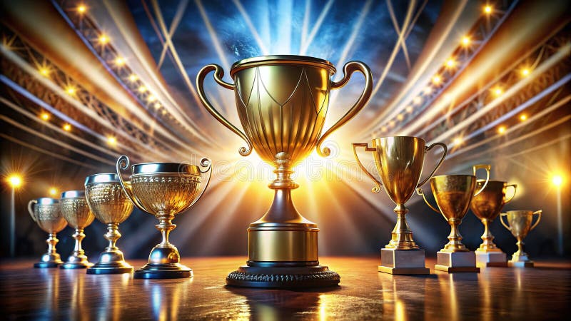 Dramatic Spotlight on a Hall of Fame Trophy a Powerful Image of ...