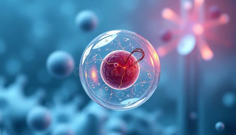 Cellular Genesis: a Microscopic View Stock Illustration - Illustration ...