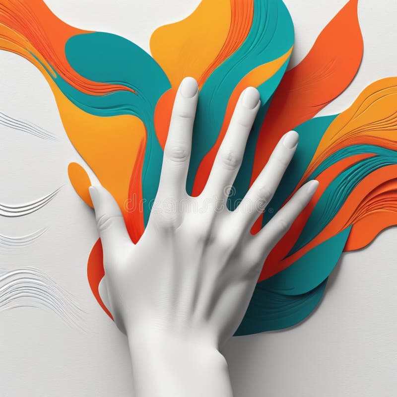 A Single Hand Against a Textured Background Exploring Minimalist ...