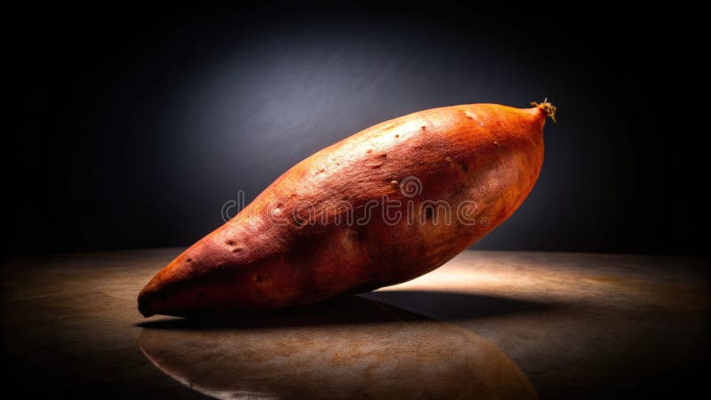 Dramatic Silhouette of a Single Yam Isolated Detailed and Profoundly ...