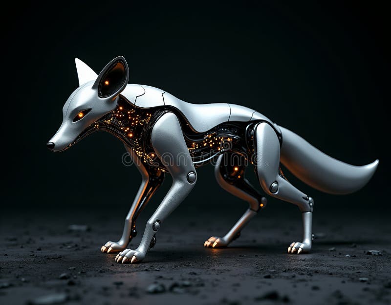 Futuristic Cybernetic Animal Intricate Robotic Fox Design Stock ...