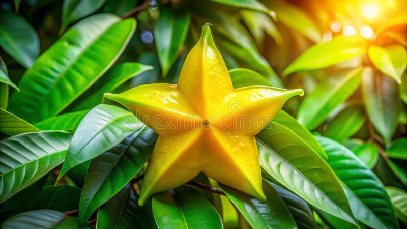 Starfruit a Vibrant Tropical Delight Surrounded by Lush Greenery ...