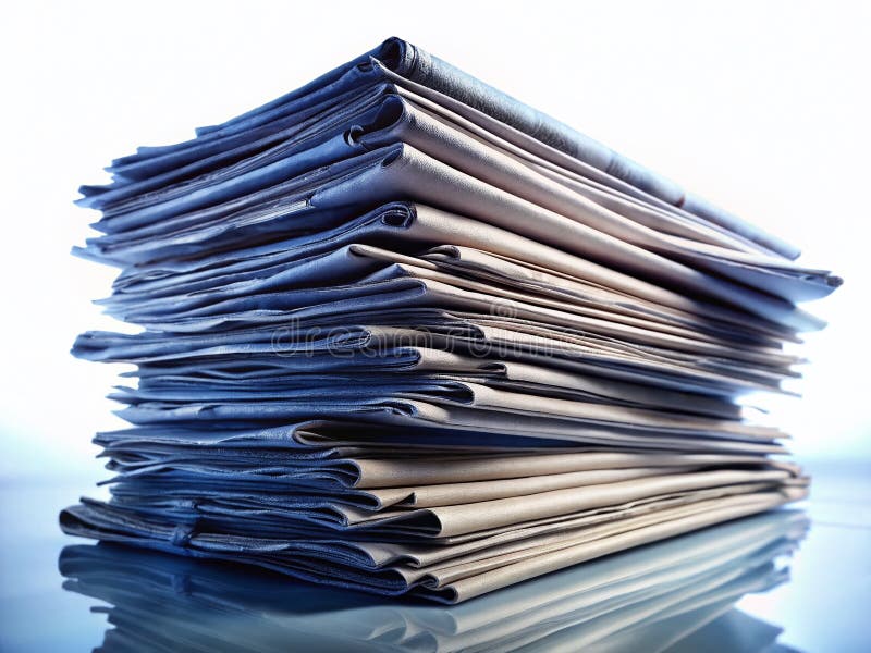 A Stack of Newspapers with Headlines. Generative AI Stock Illustration ...