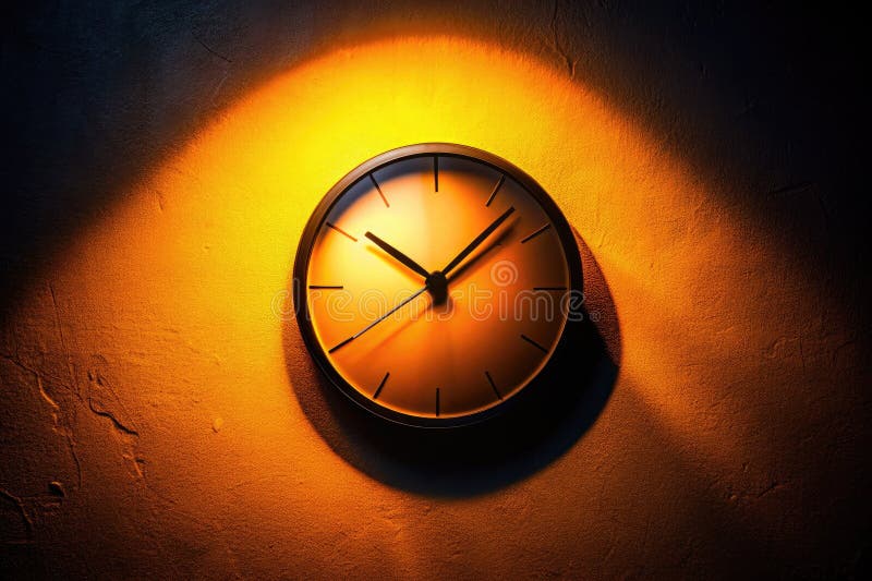 Dramatic Minimalist Silhouette Clock at One OClock a Study in Shadow ...