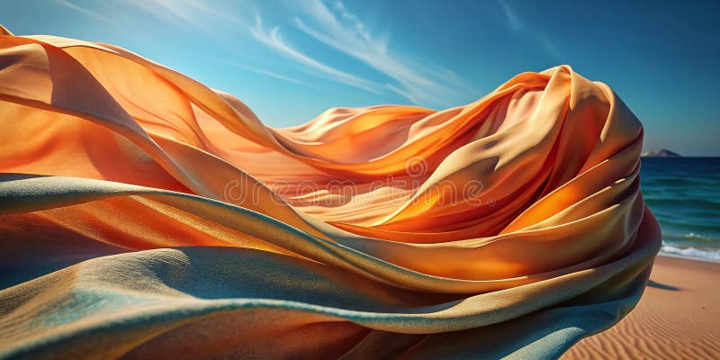 SunDrenched Seaside Fabric Drape a Serene Coastal Photography ...