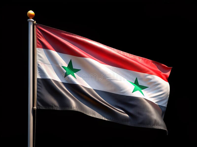 Majestic Syrian Flag in Night Photography a Detailed Isolated Image of ...