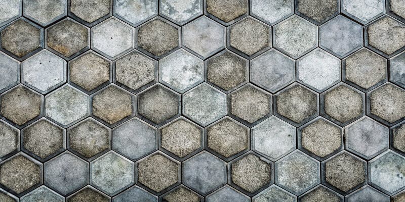 Grungy Grey Hexagon Floor Tiles a Seamless Texture for Design Inspiration Stock Illustration ...