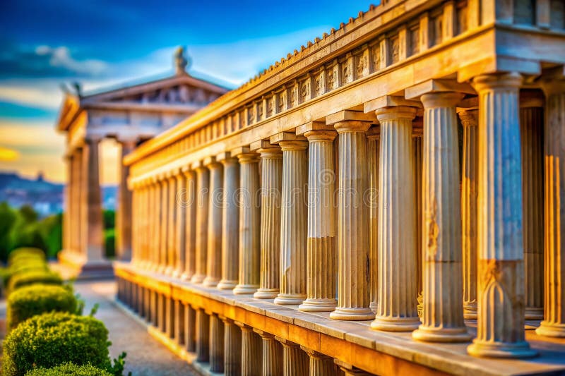 Ancient Greek Columns a TiltShift Perspective on Architectural Grandeur ...