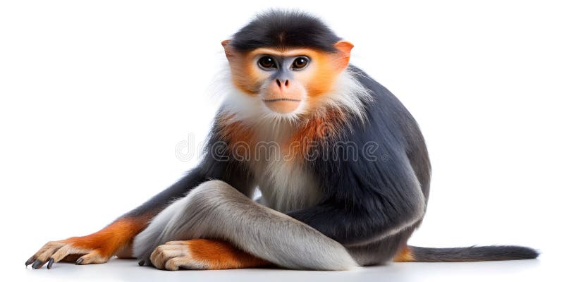A Rare Tonkin SnubNosed Monkey a Portrait of Endangered Wildlife in ...