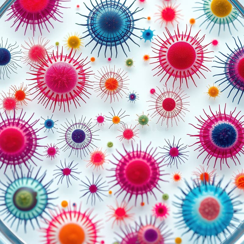 A Stunning Microscopic View of Animal Cells in a Petri Dish a Colorful ...