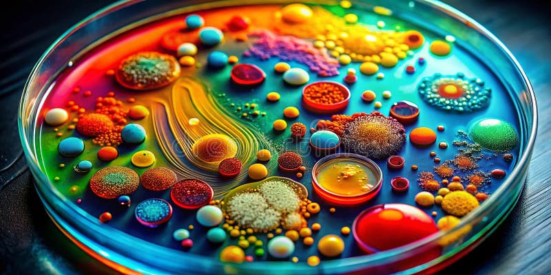 Colorful Bacterial Colonies on Agar Plate a Vibrant Visual Guide To ...