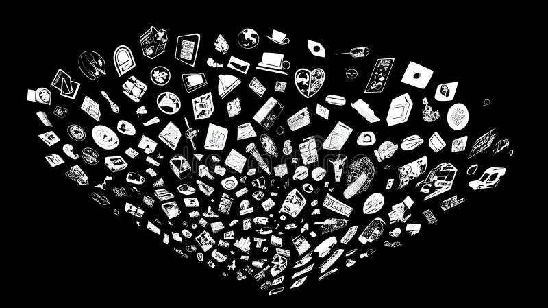 AI-Generated Icon Burst stock illustration. Illustration of digital ...