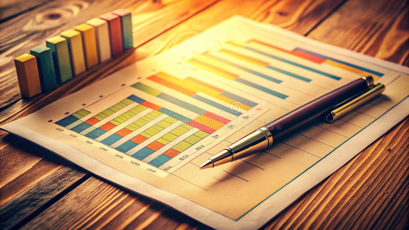 Colorful Vintage Business Data Visualization Analyzing Trends with ...