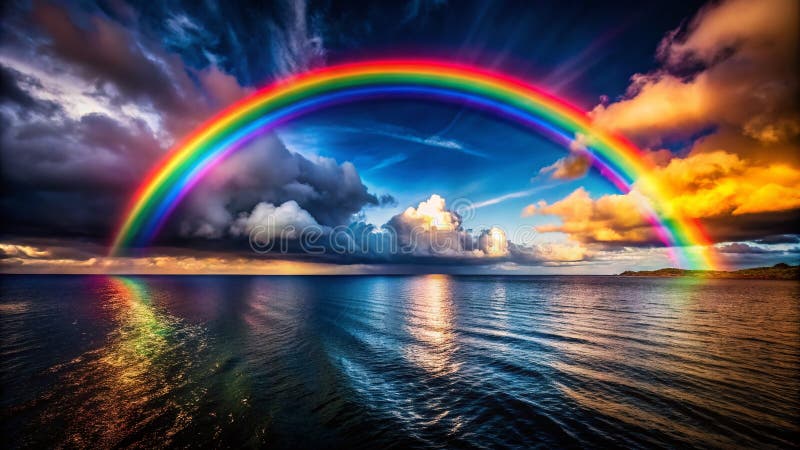 Dramatic Rainbow Spectrum Against a Bold Black Background HighImpact ...