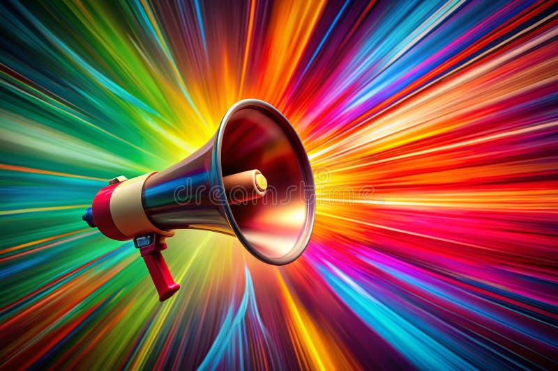 Vintage Megaphone Against a Bold Abstract Background a Stunning Long ...