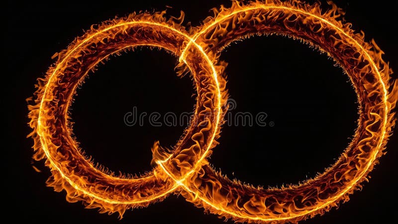 Ring of Fire with Intricate Detailing and Intense Flames Glowing ...