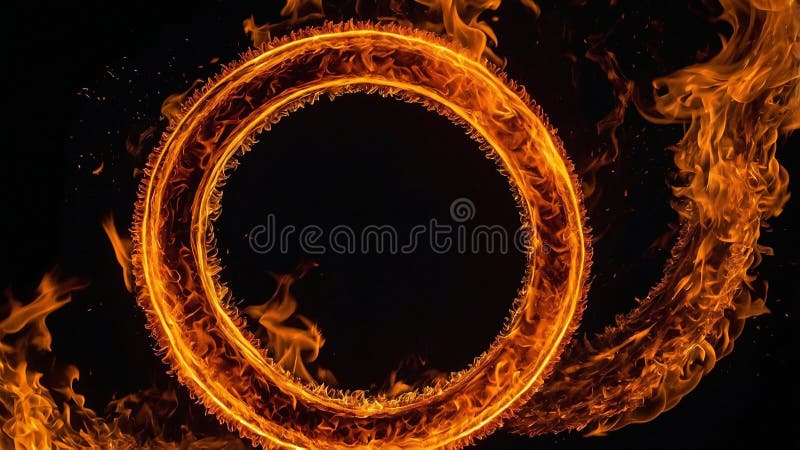 Ring of Fire with Intricate Detailing and Intense Flames Glowing ...