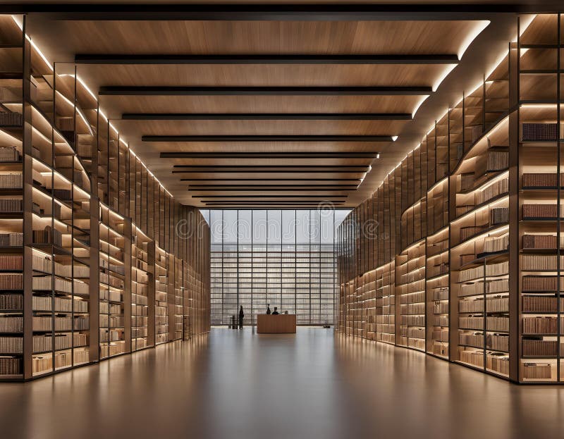 A Captivating Image Showcasing an Expansive, Modern Library System ...