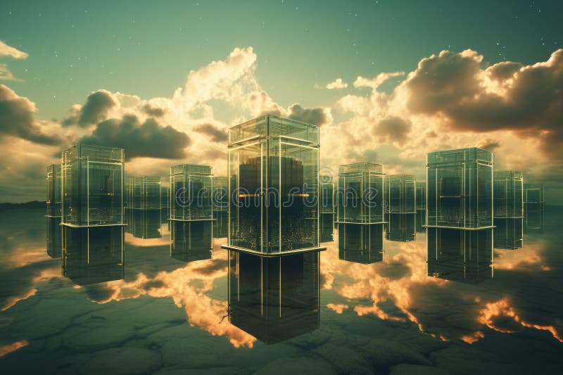 A Captivating Image Showcasing a Group of Glass Cubes Elegantly ...