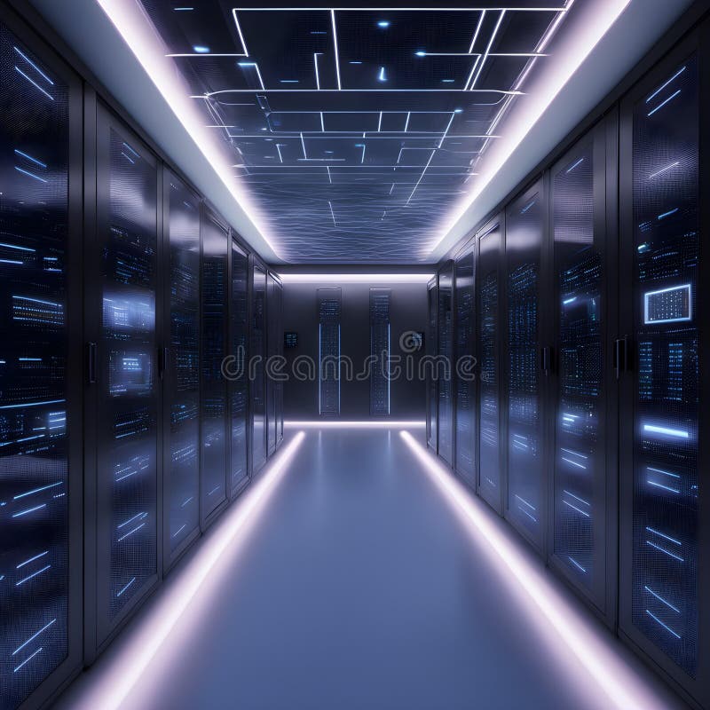 A Captivating Image Showcasing a Pristine, High-tech Server Room ...