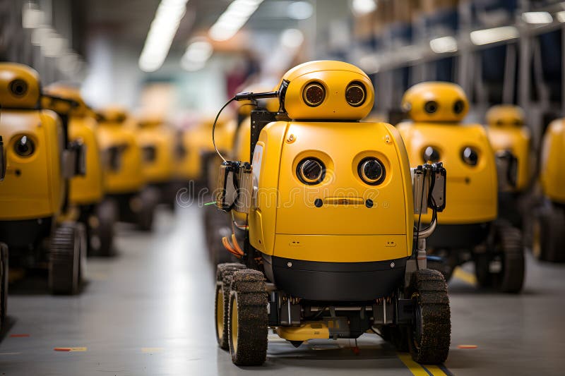 Yellow Robot Assembly Line: a Futuristic Scene of Automation and ...