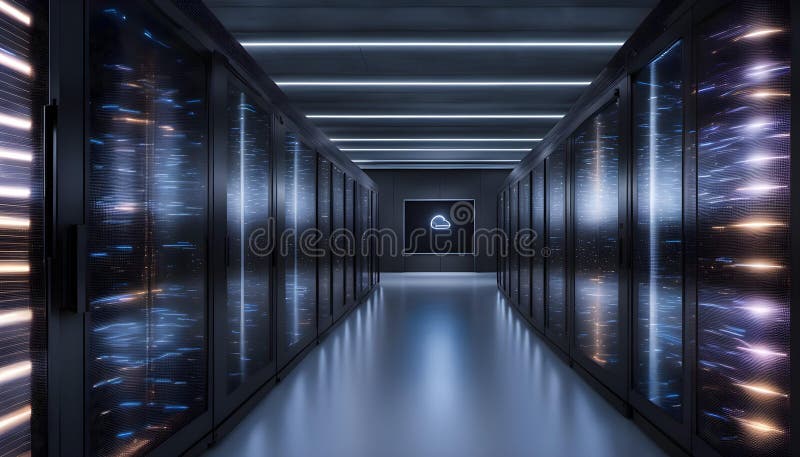A Captivating Image Showcasing a Sleek Server Rack Adorned with Glowing ...