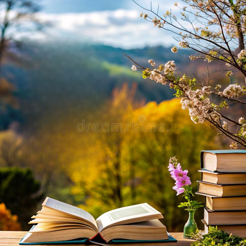 Tower of Books stock illustration. Illustration of open - 331499912