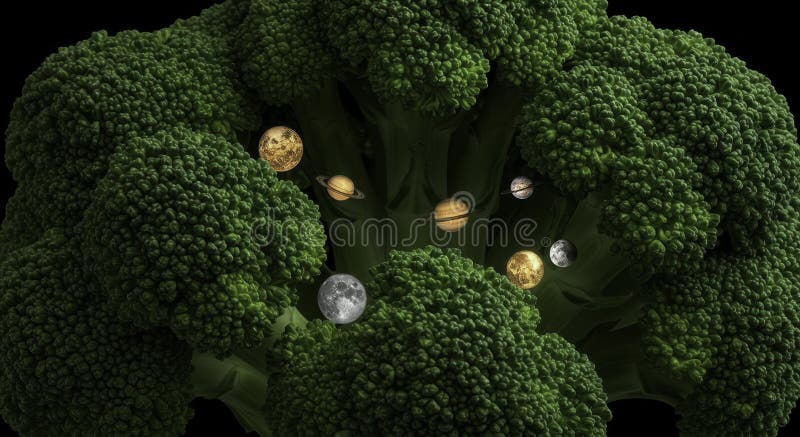 Cosmic Broccoli: a Surreal Universe in a Vegetable Stock Illustration ...