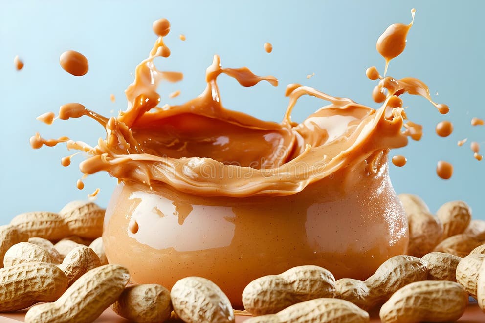 Peanut Butter Explosion: Creamy Delight and Roasted Peanuts Stock Illustration - Illustration of ...