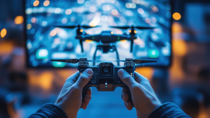 Drone Control in Action stock illustration. Illustration of device ...