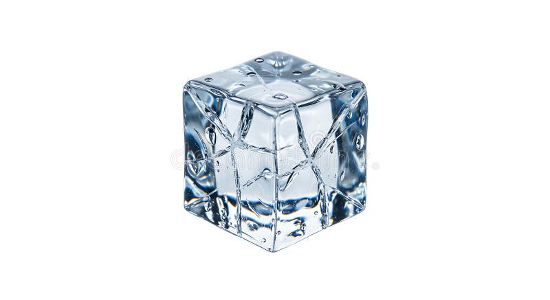 Crystalline Ice Cube: a Serene, Translucent Glass Sculpture Stock Photo ...