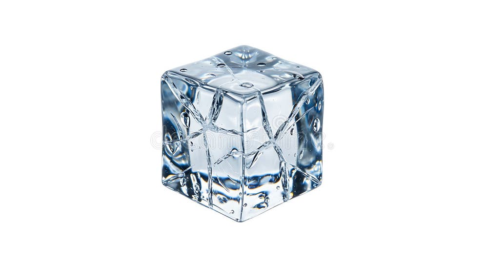 Crystalline Ice Cube: a Serene, Translucent Glass Sculpture Stock Photo ...