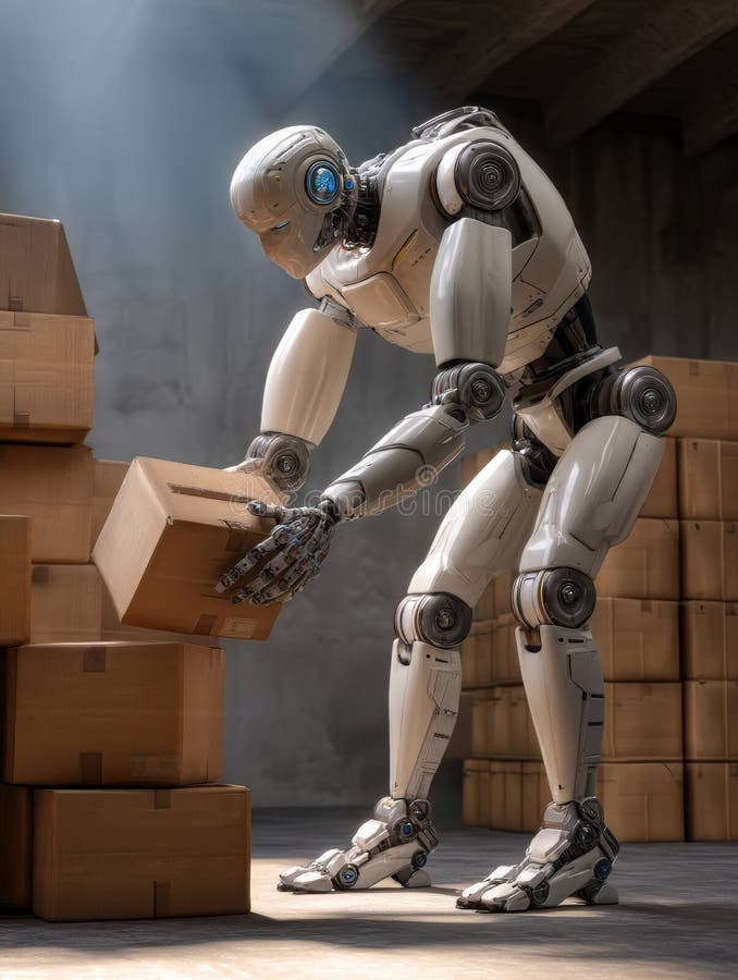 The Future of Logistics: a Robot Efficiently Moving Boxes in a Modern ...
