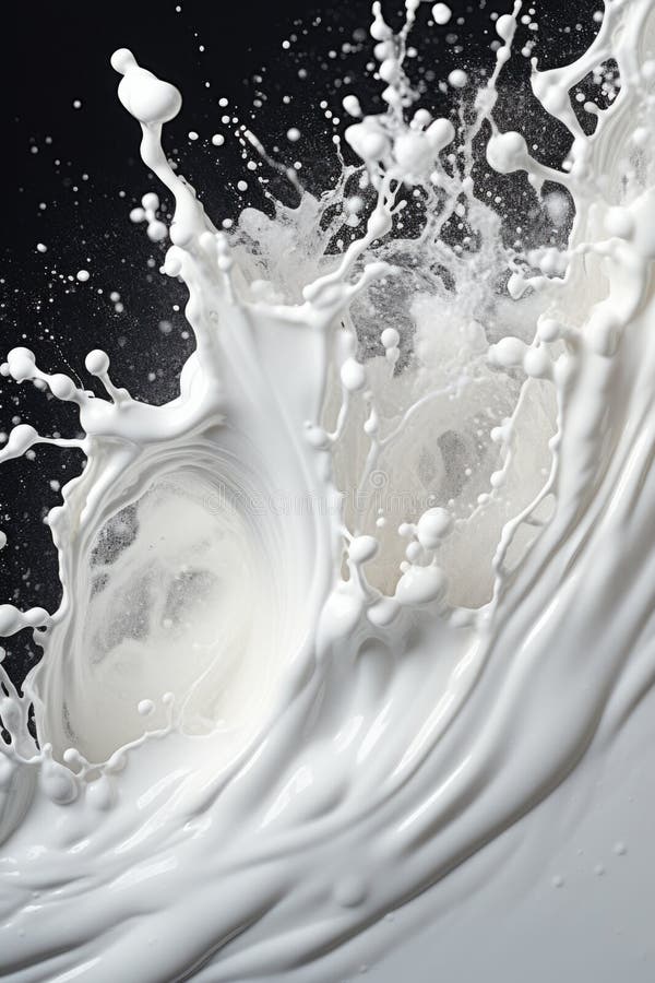 A Captivating Image of a Splash of Milk on a Black Background. Perfect ...
